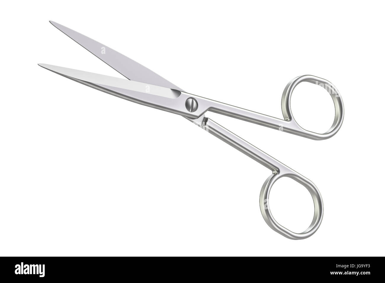 metallic scissors, 3D rendering isolated on white background Stock ...