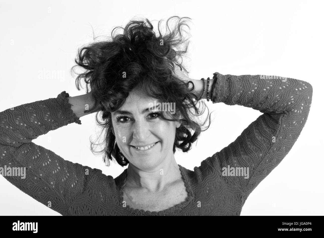 Woman who disheveled Stock Photo - Alamy