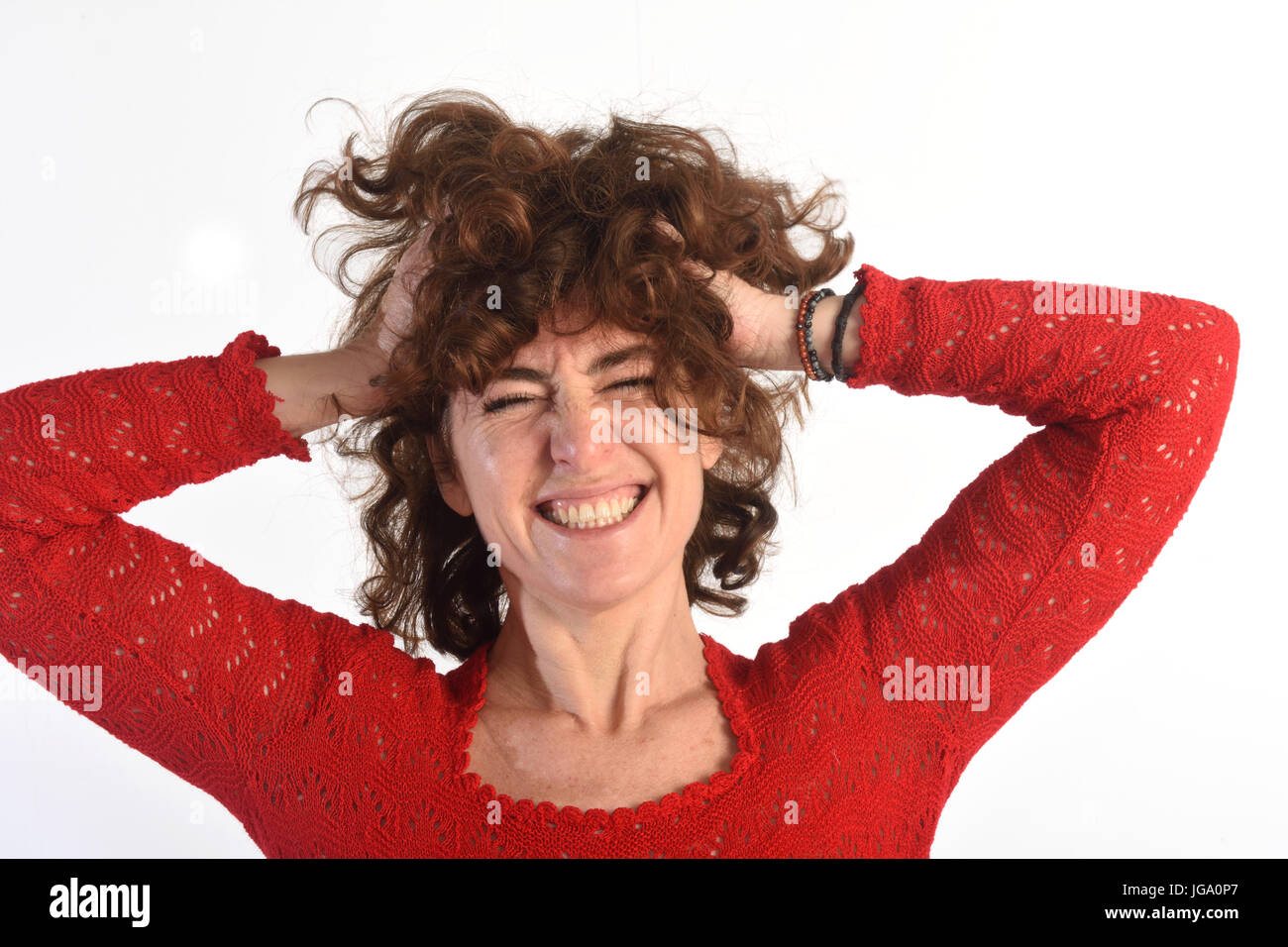 Woman who disheveled Stock Photo - Alamy