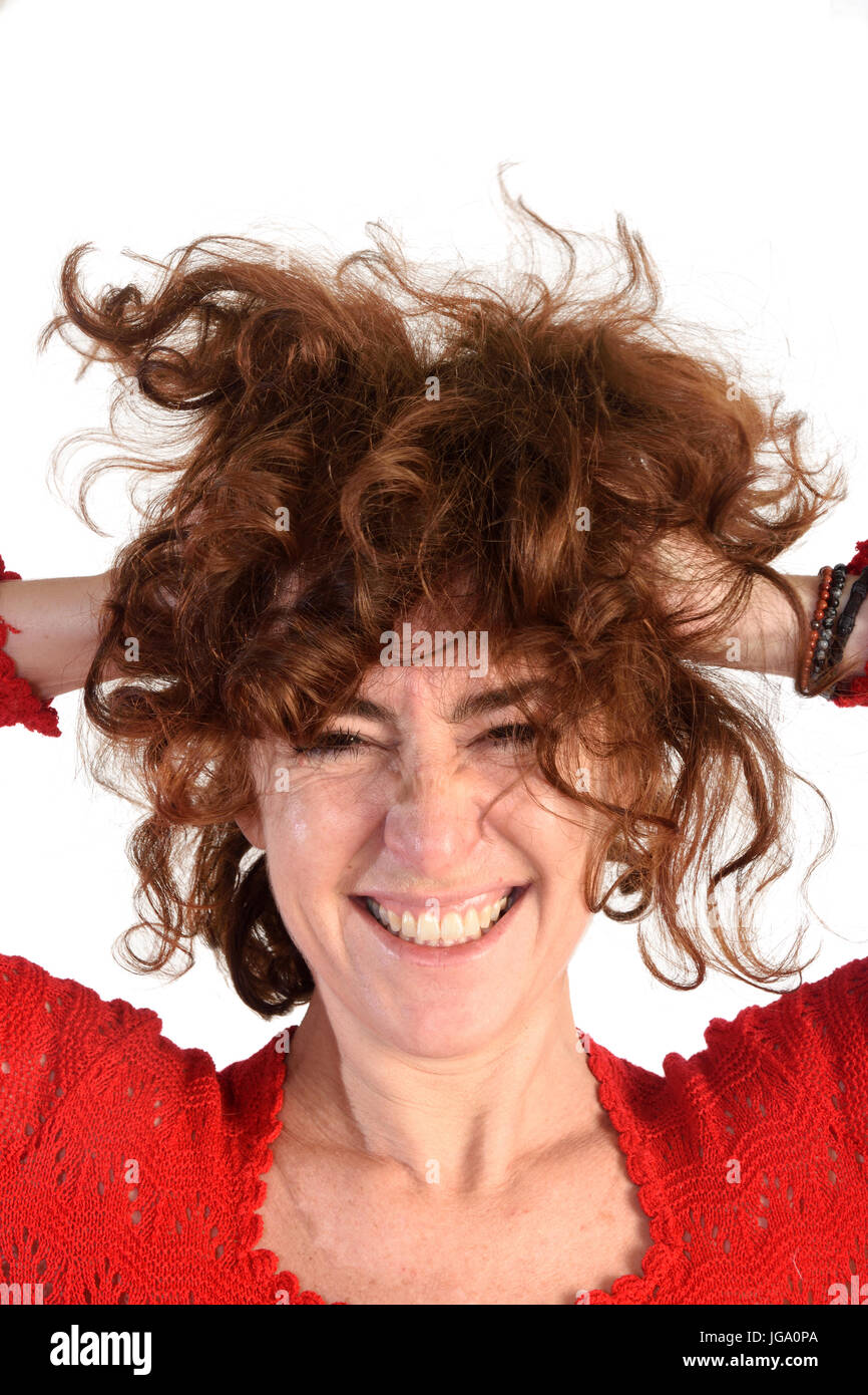 Woman who disheveled Stock Photo - Alamy