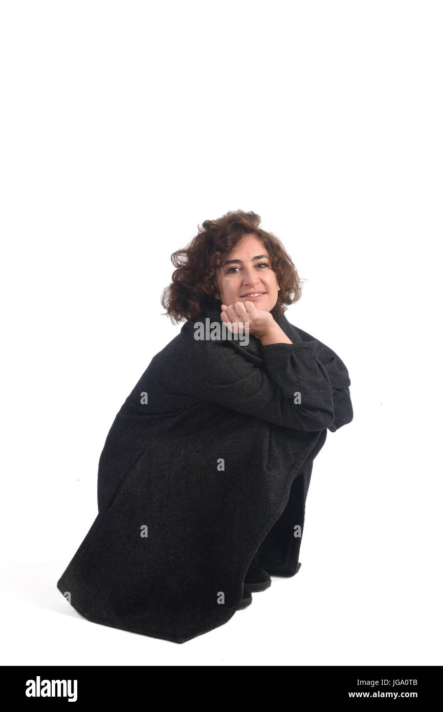 portrait of a woman with isolated on white background Stock Photo - Alamy