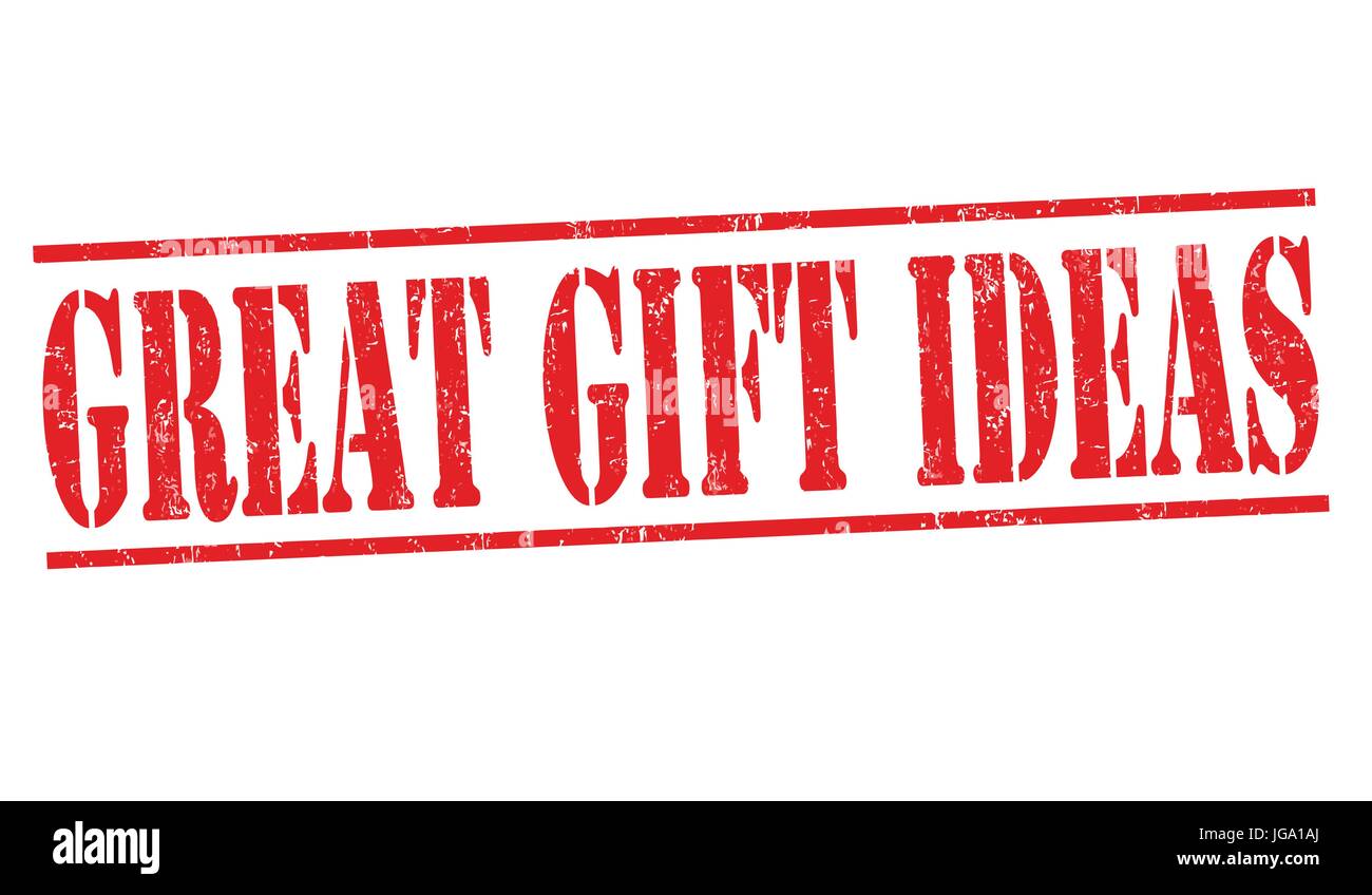 Great gift ideas sign or stamp on white background, vector illustration ...