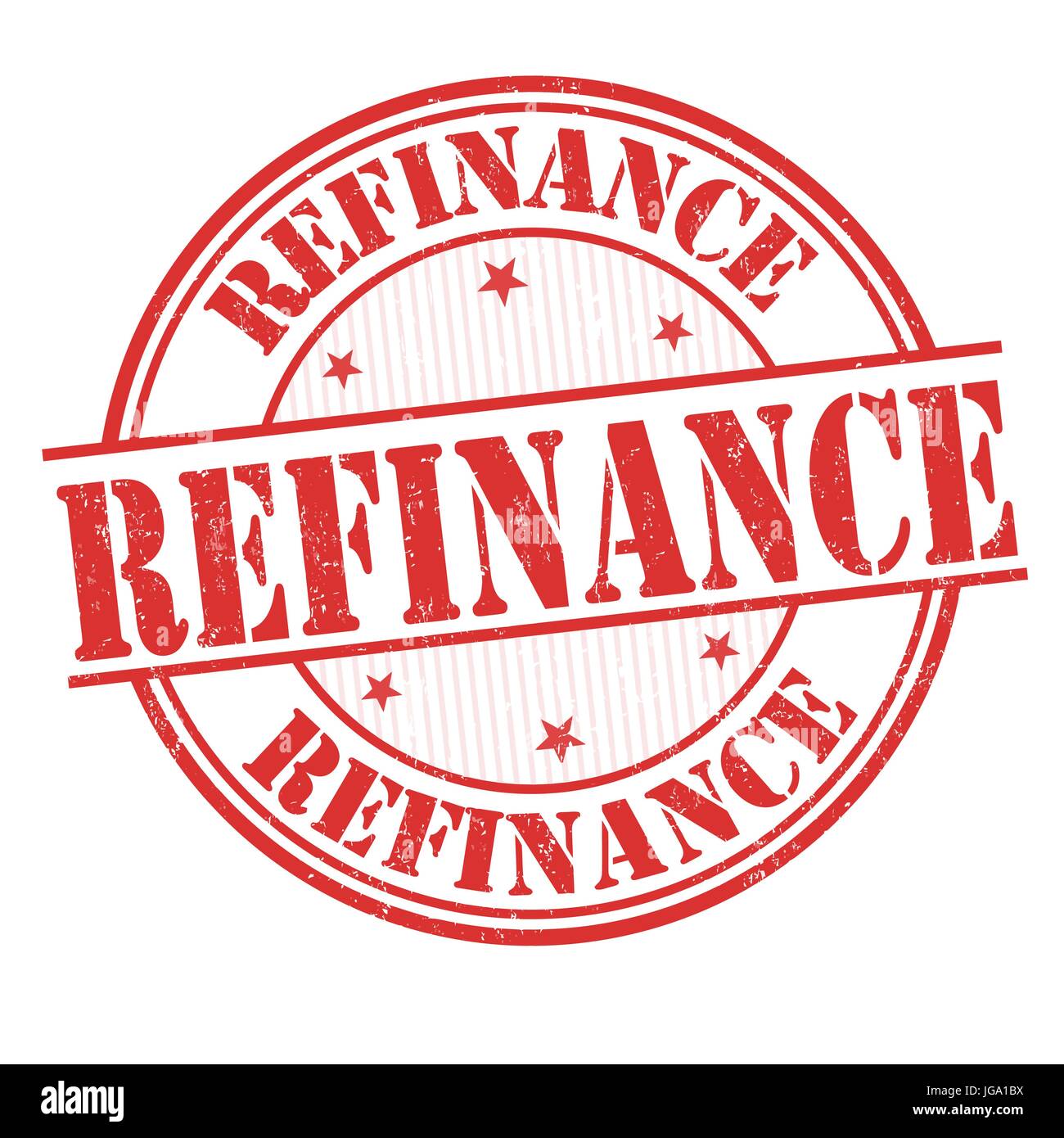 Refinance sign or stamp on white background, vector illustration Stock ...