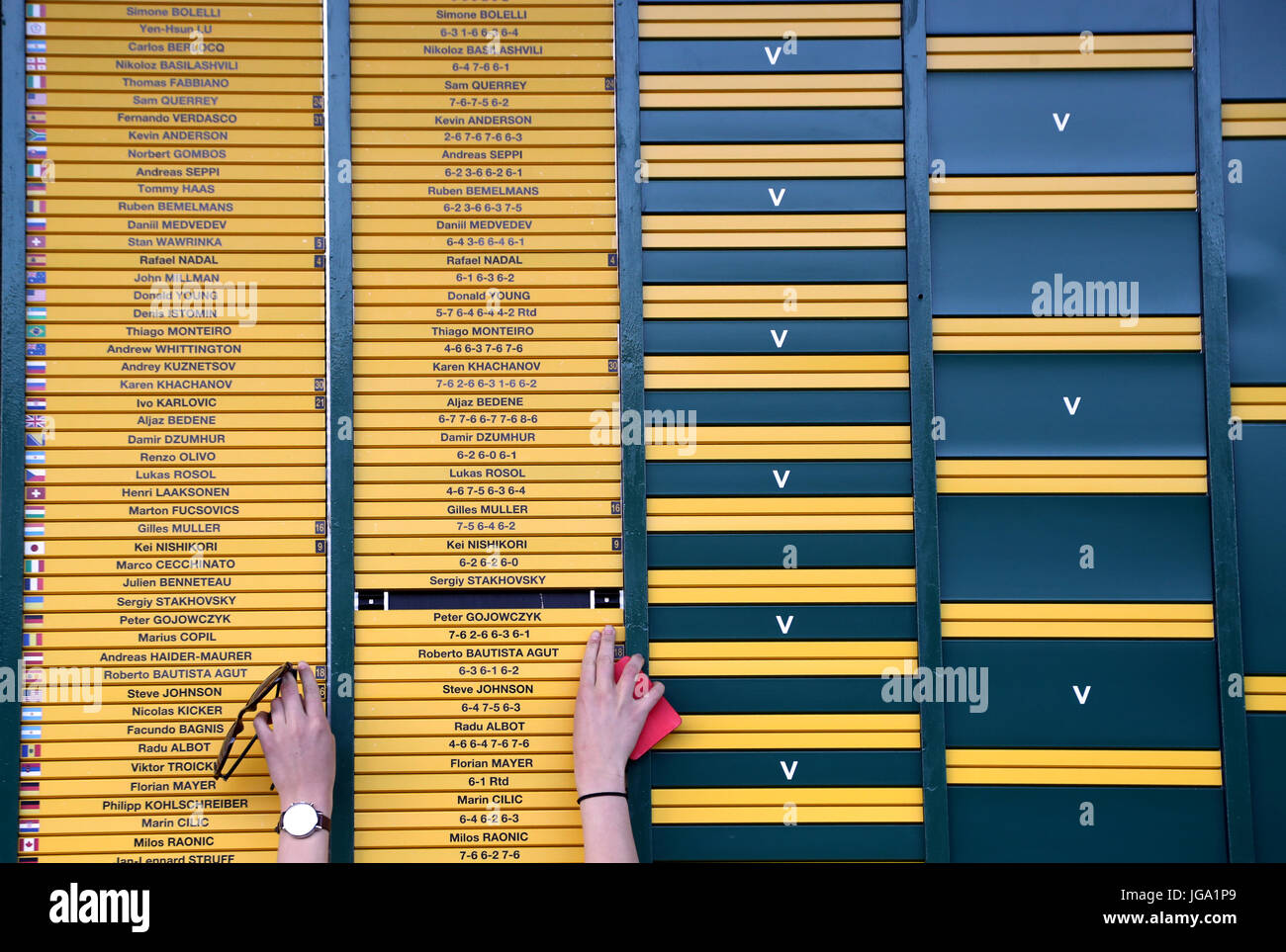 The order of play on display on day three of the Wimbledon ...