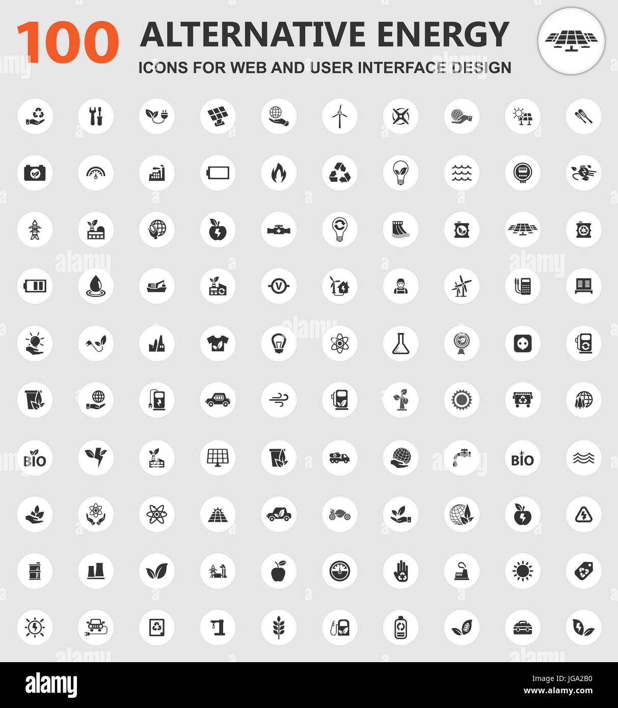Alternative energy icons for web and user interface design Stock Vector ...