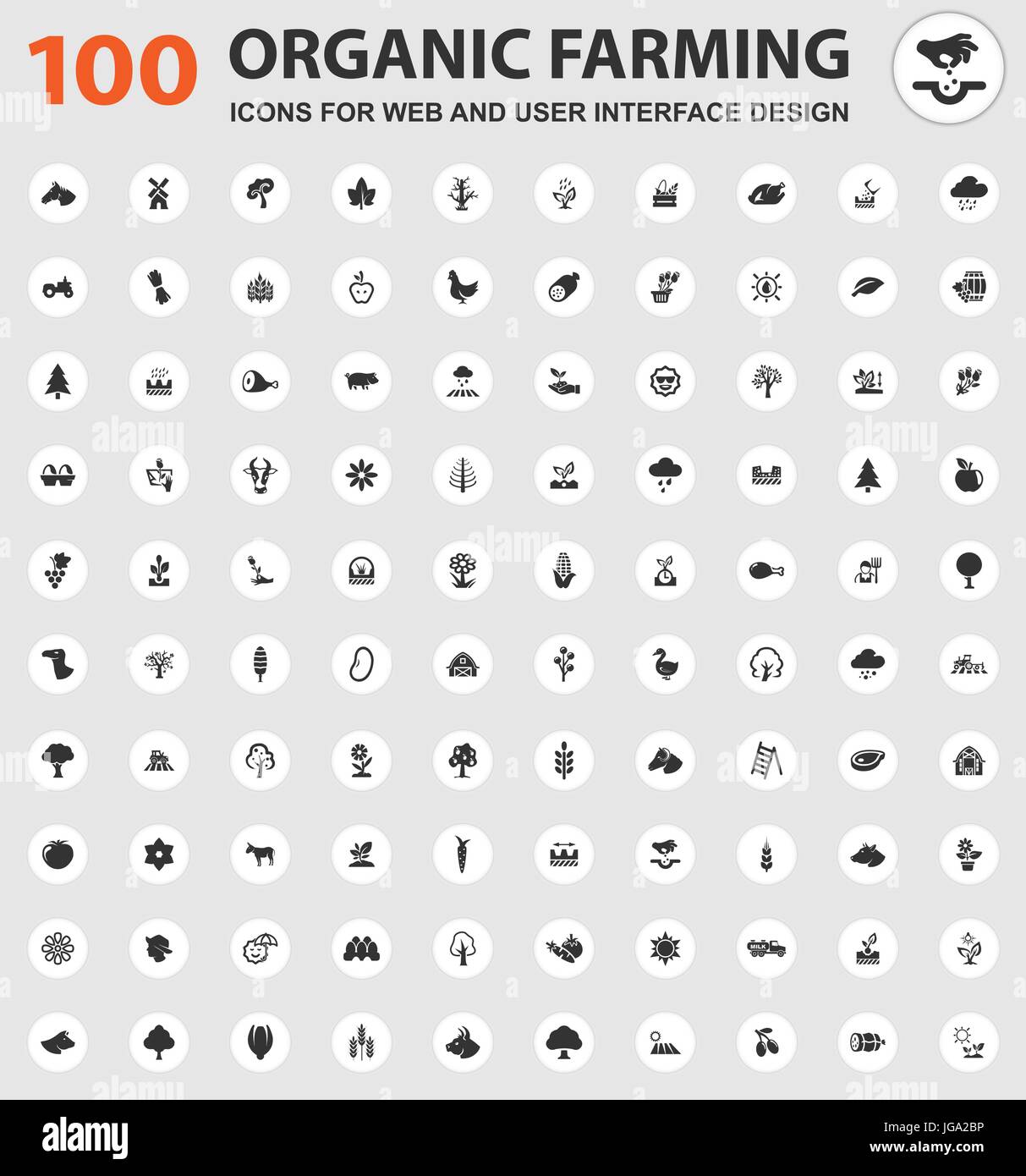 Organic farming icons for web and user interface design Stock Vector ...