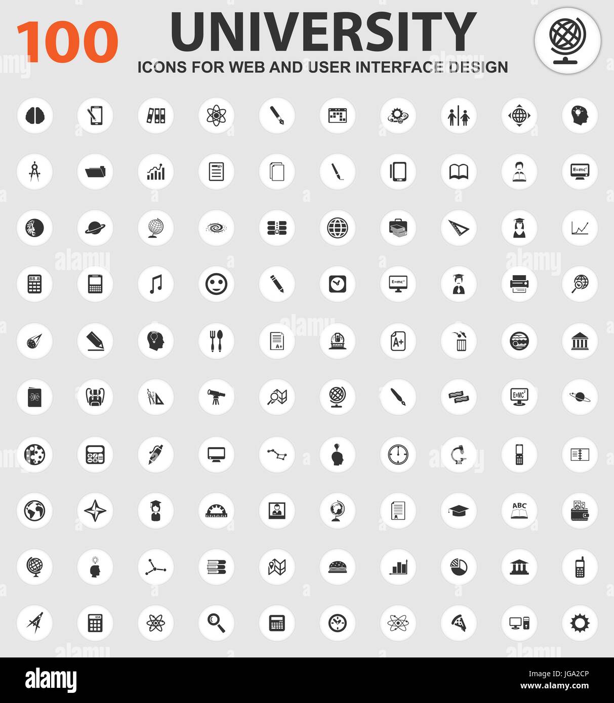 University icons for web and user interface design Stock Vector Image ...