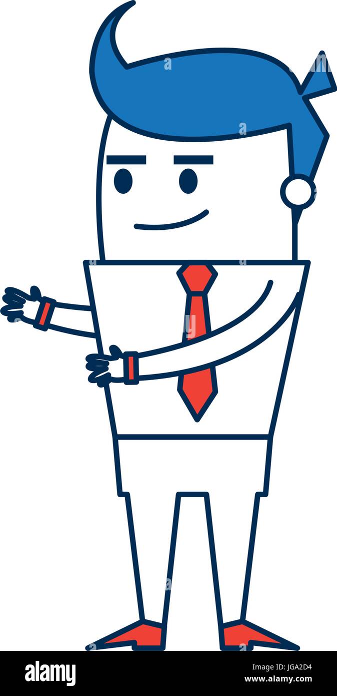cartoon man business in orange and blue character Stock Vector Image ...