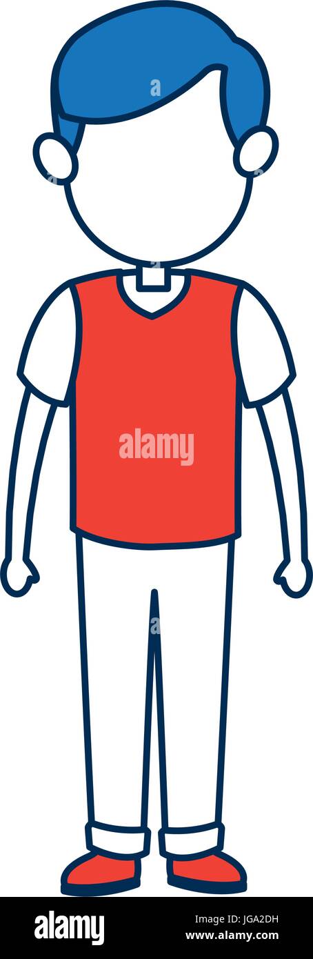 avatar man standing father character in blue and orange Stock Vector ...