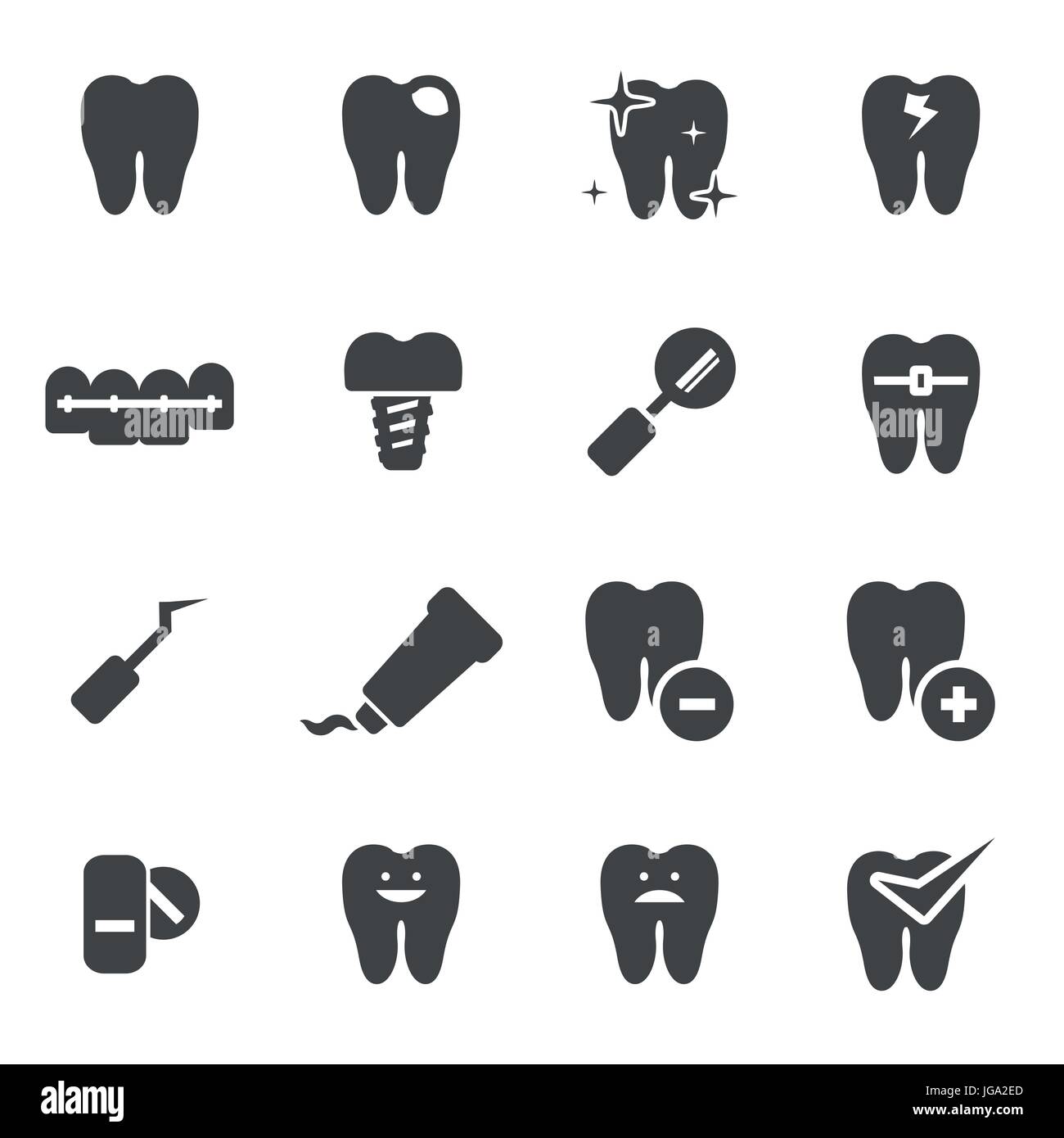 Teeth vector icons set hi-res stock photography and images - Alamy