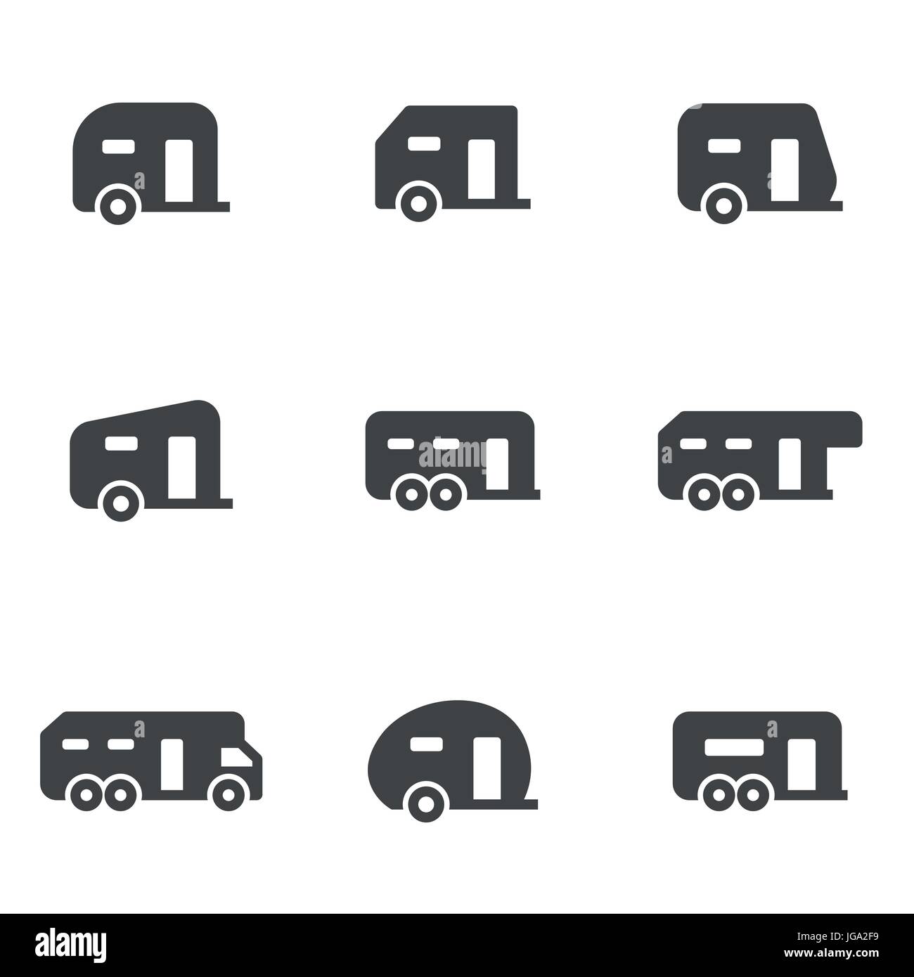 Camper icons hi-res stock photography and images - Alamy