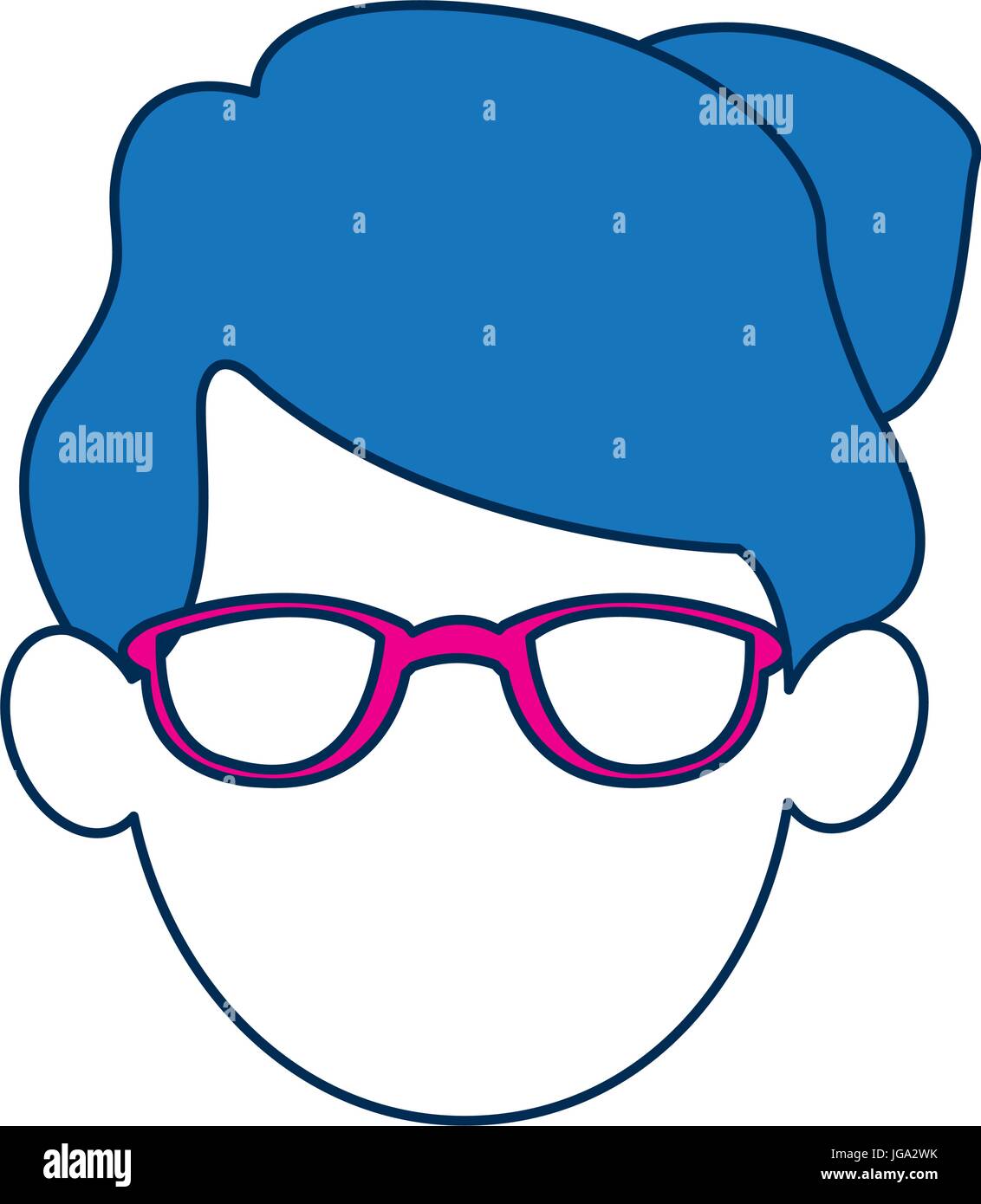 woman avatar faceless with glasses and blue hair people Stock Vector ...