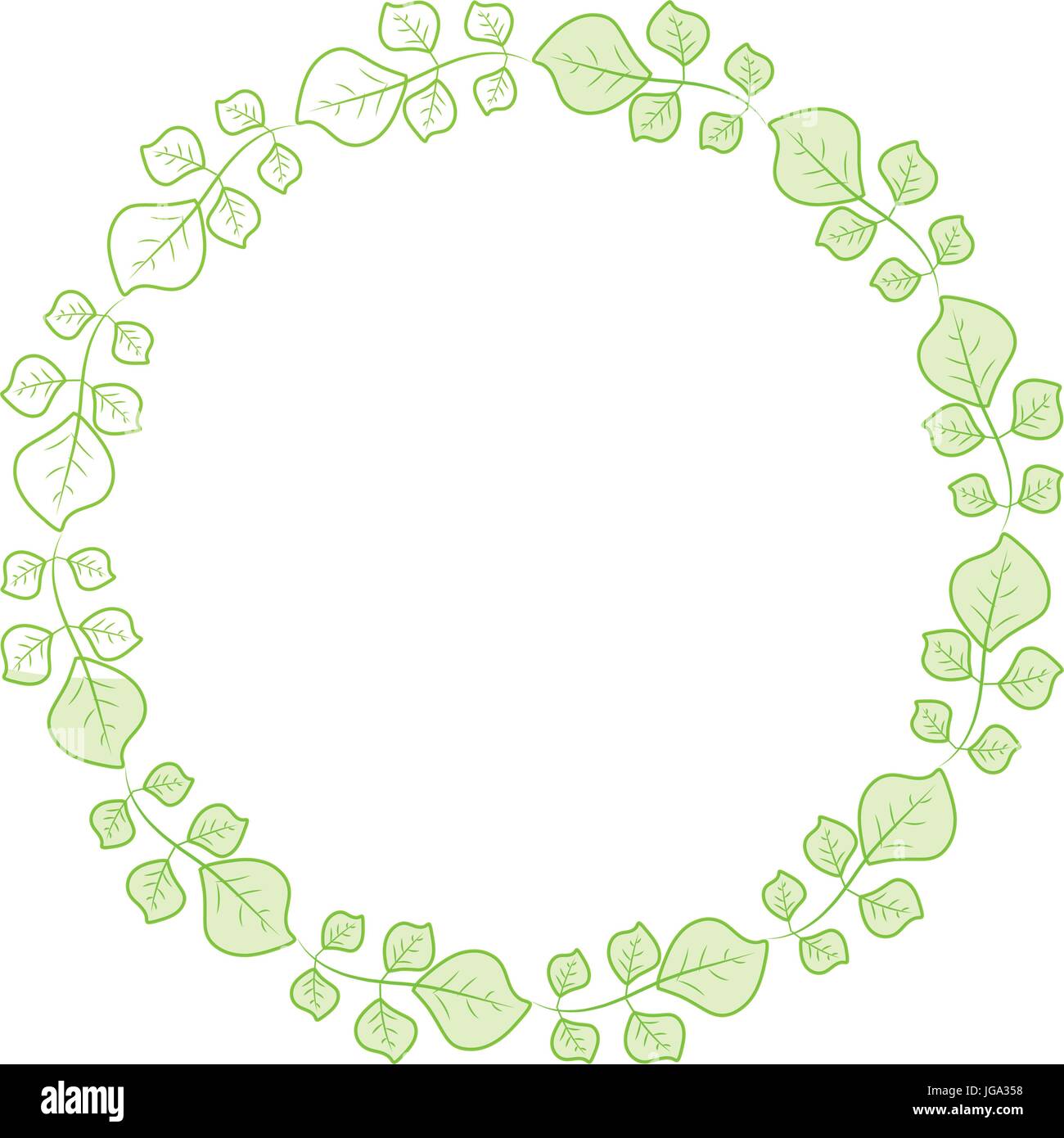 silhouette beauty circle of leaves decoration design Stock Vector Image ...