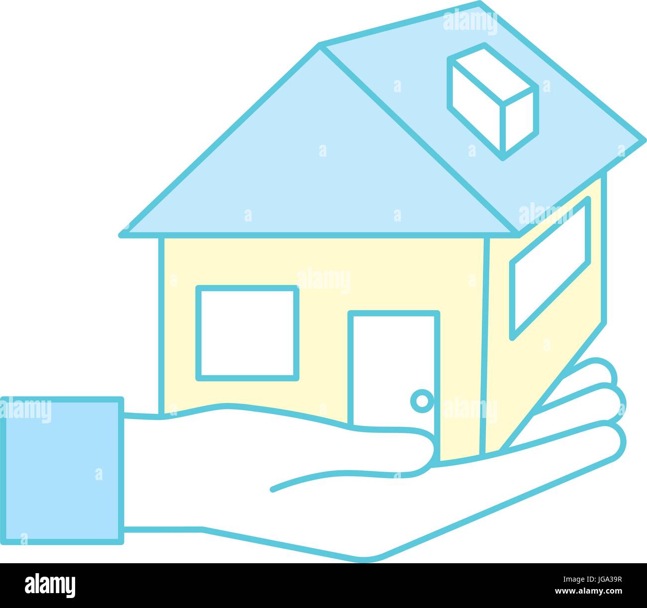 hand with house architecture design icon Stock Vector Image & Art - Alamy