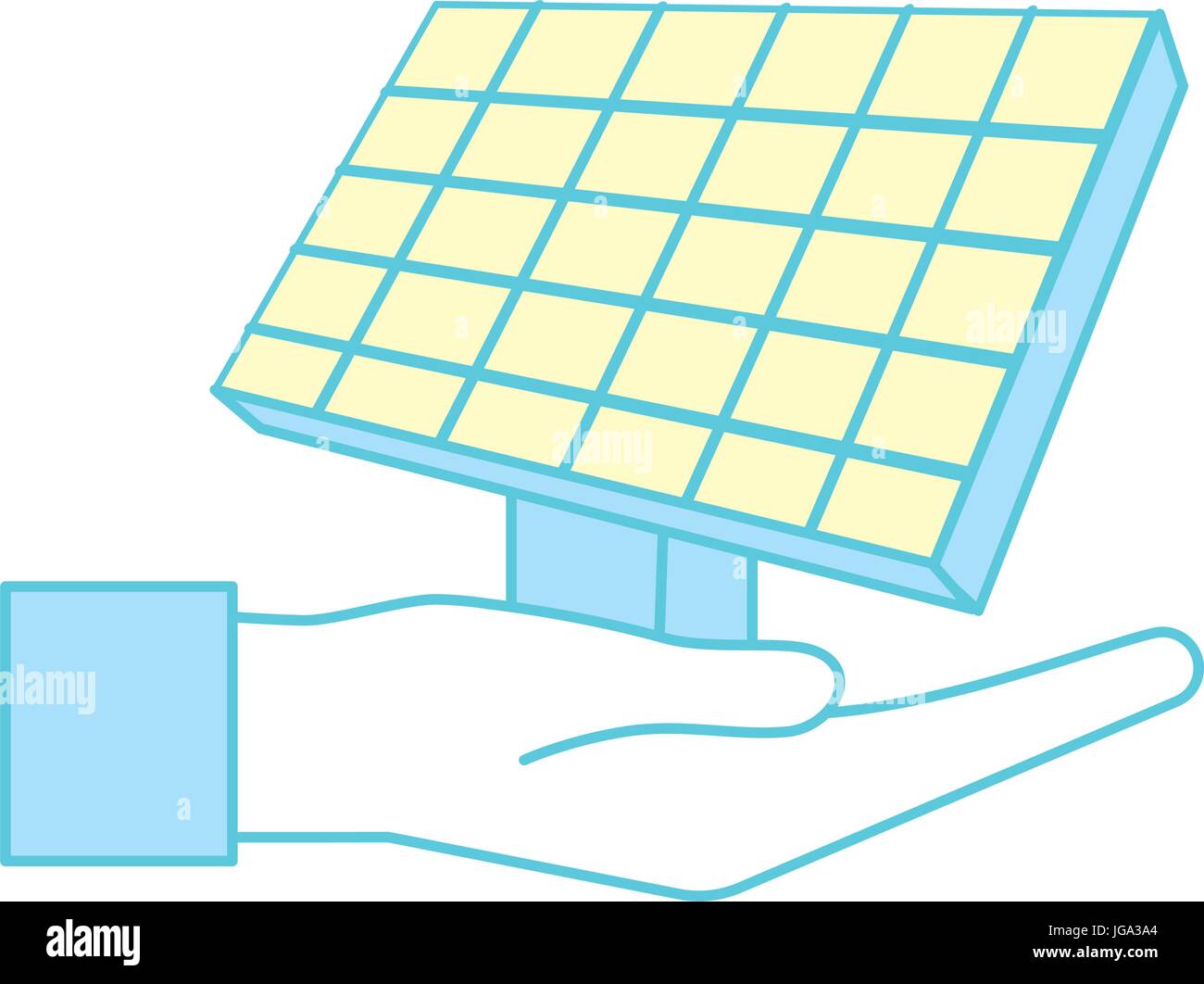 hand with solar energy element to reuse energy Stock Vector Image & Art ...