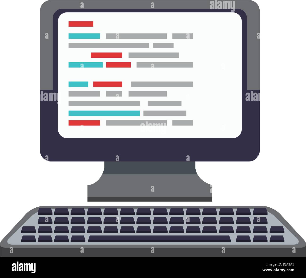 computer technology device keyboard monitor Stock Vector Image & Art ...