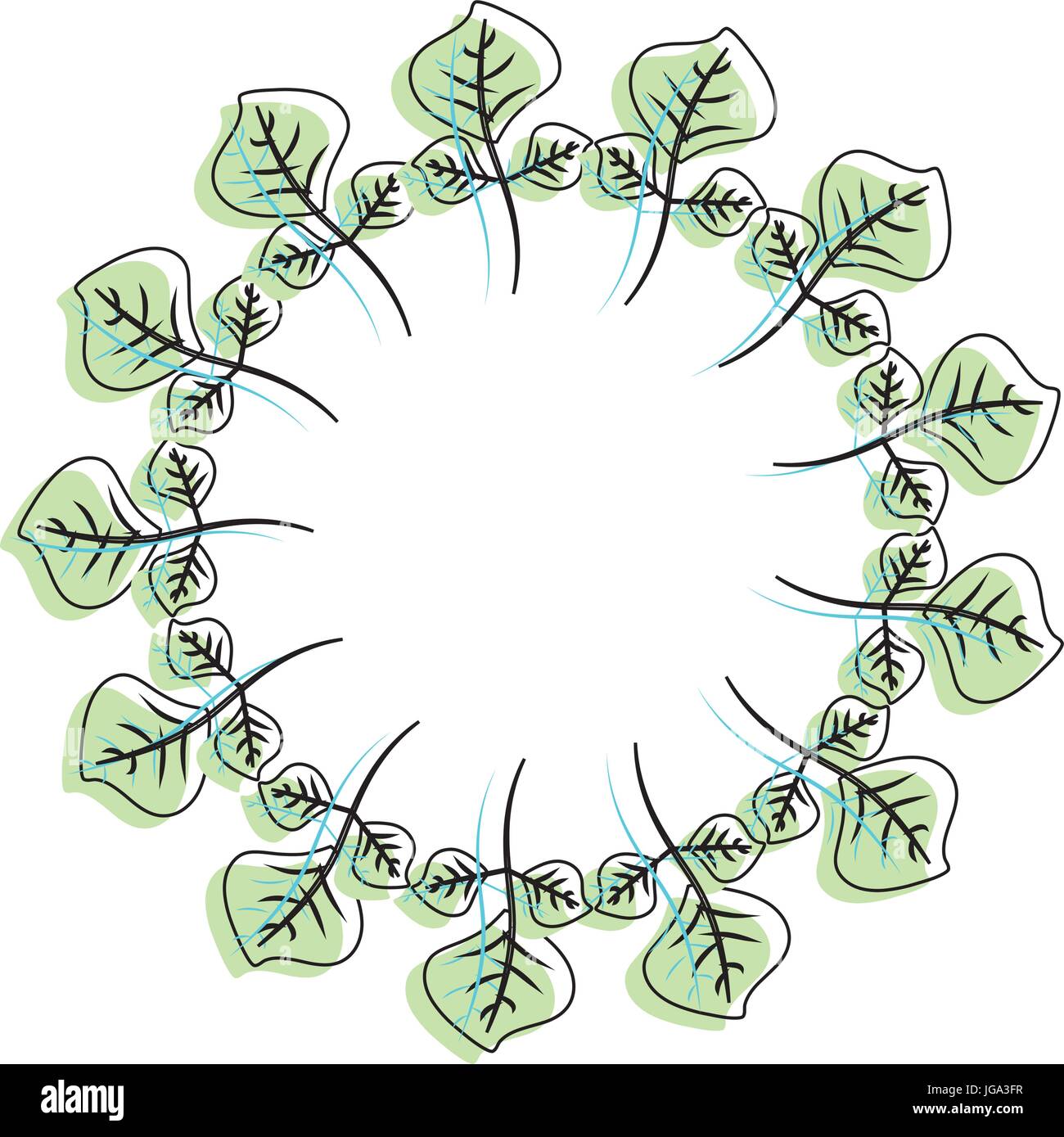 beauty circle of leaves decoration design Stock Vector Image & Art - Alamy