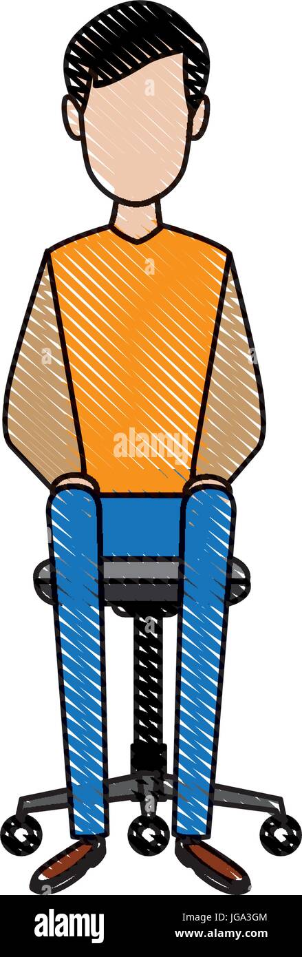 young relaxed sitting in an office chair Stock Vector Image & Art - Alamy