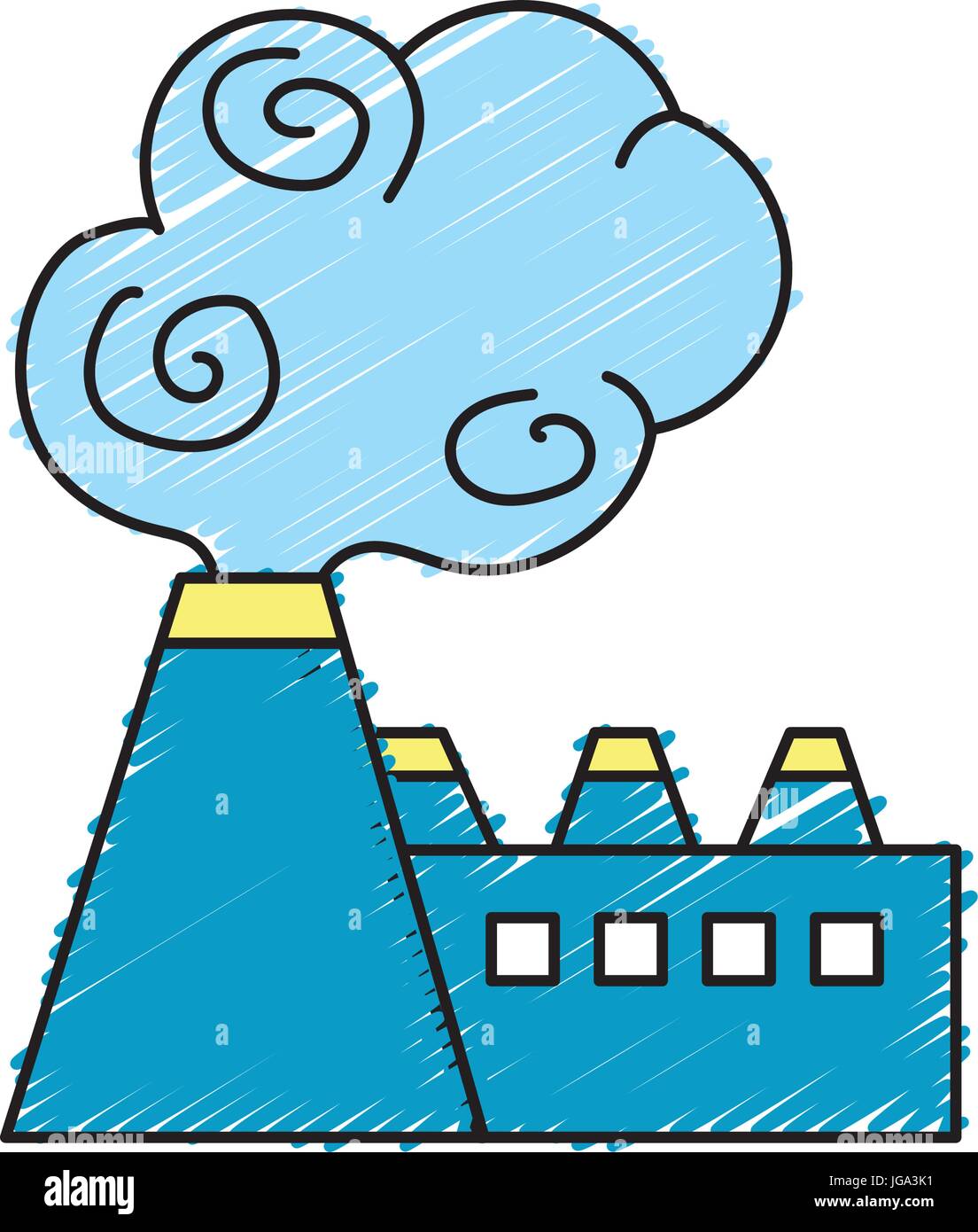 industrial factory pollution with toxic pollution Stock Vector Image ...