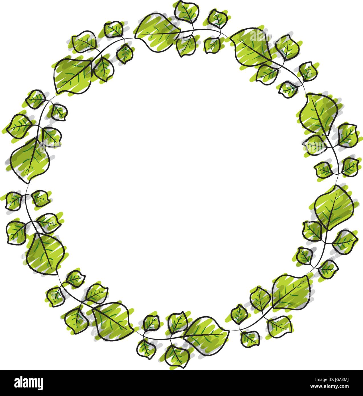 beauty circle of leaves decoration design Stock Vector Image & Art - Alamy