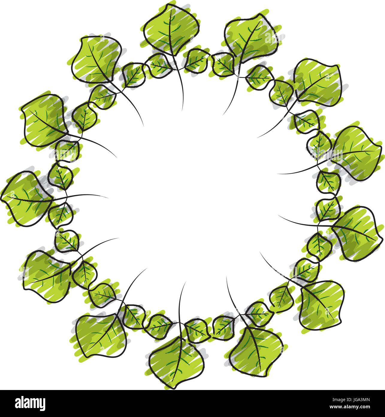 beauty circle of leaves decoration design Stock Vector Image & Art - Alamy