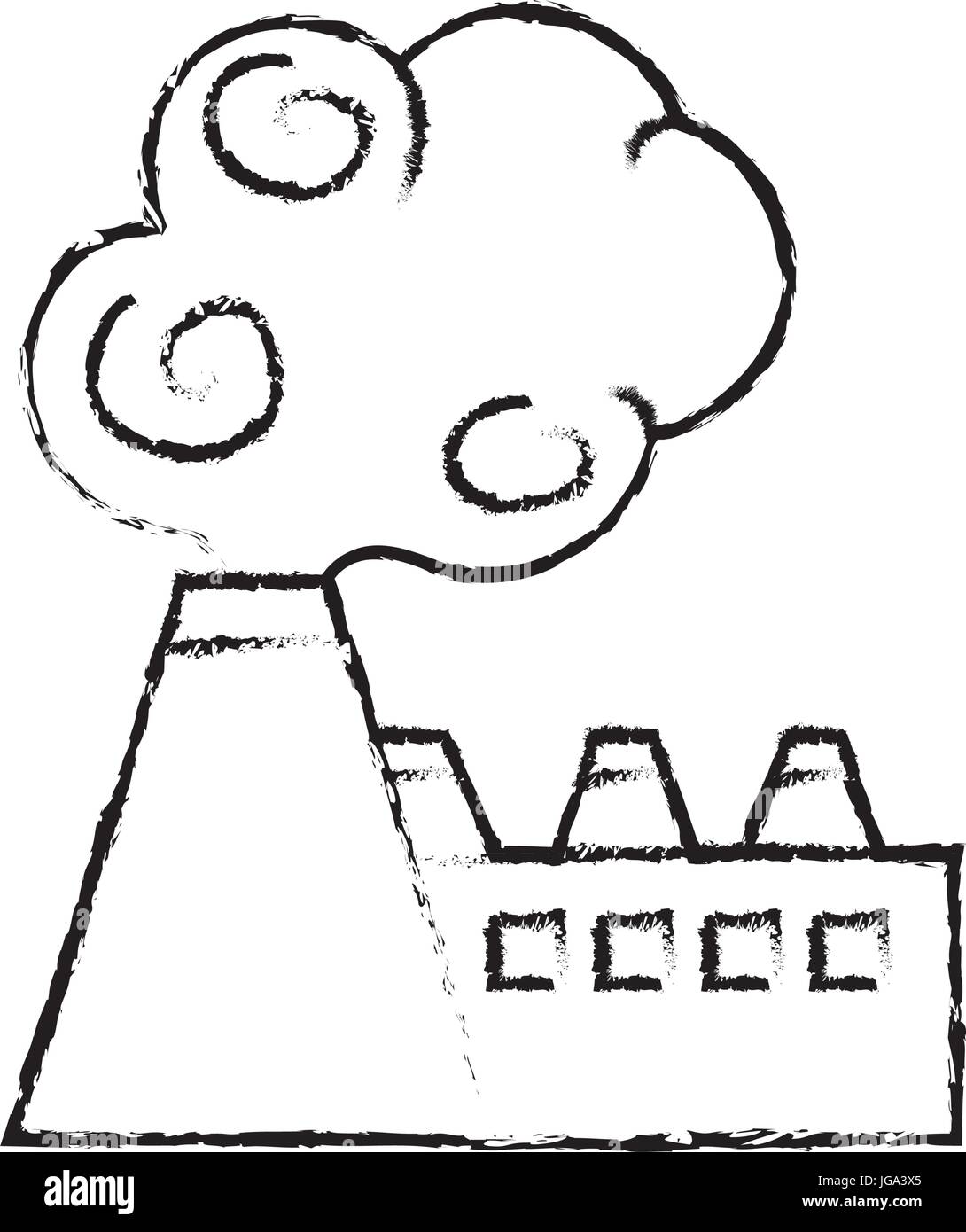 figure industrial factory pollution with toxic pollution Stock Vector ...