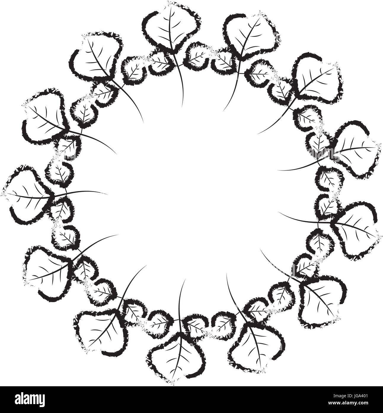 figure beauty circle of leaves decoration design Stock Vector Image ...