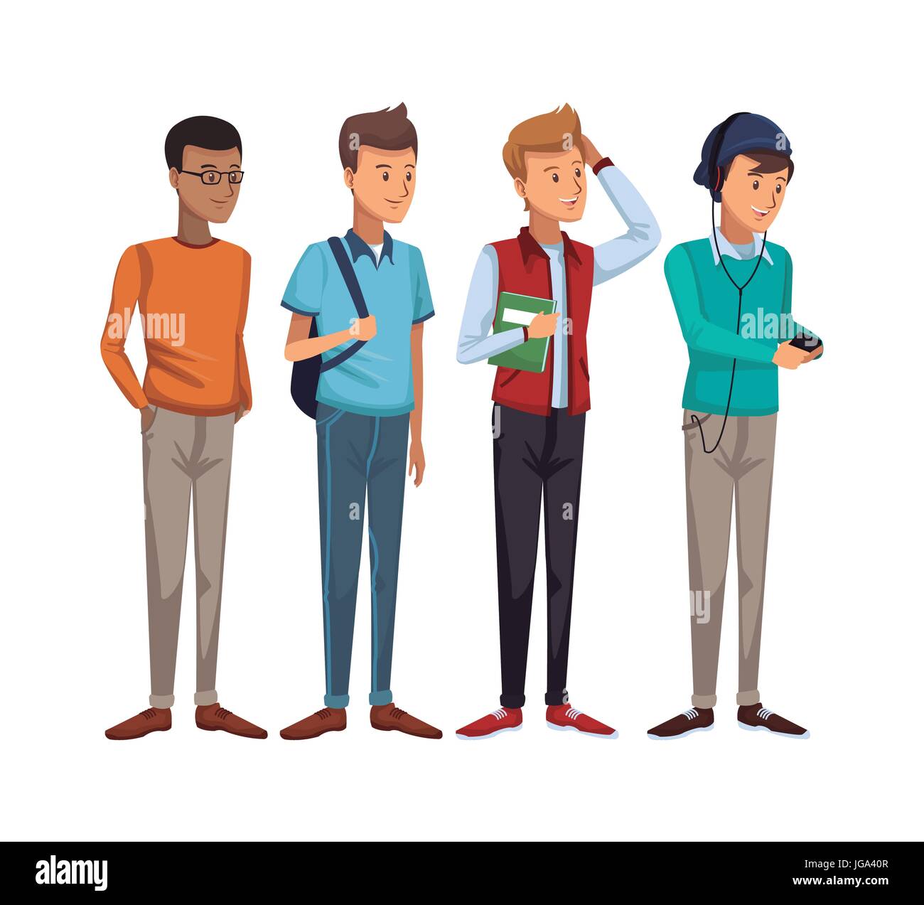 Group of students college diversity Stock Vector Images - Alamy