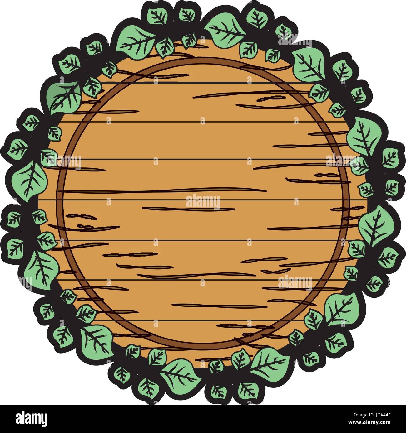 nice emblem with branches leaves design Stock Vector Image & Art - Alamy
