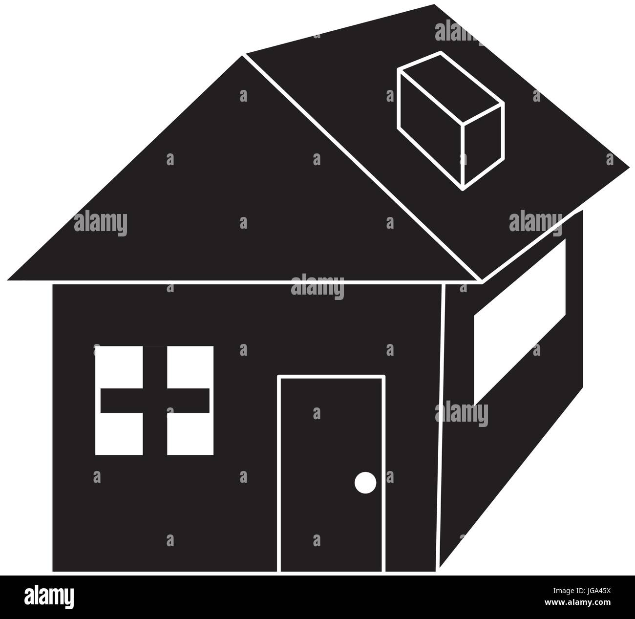 contour nice house with architecture design icon Stock Vector Image ...