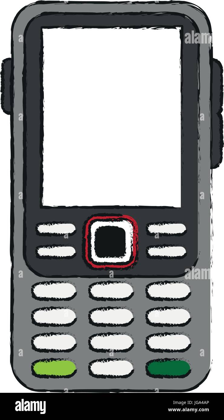 blank screen cellphone with buttons icon image Stock Vector Image & Art ...
