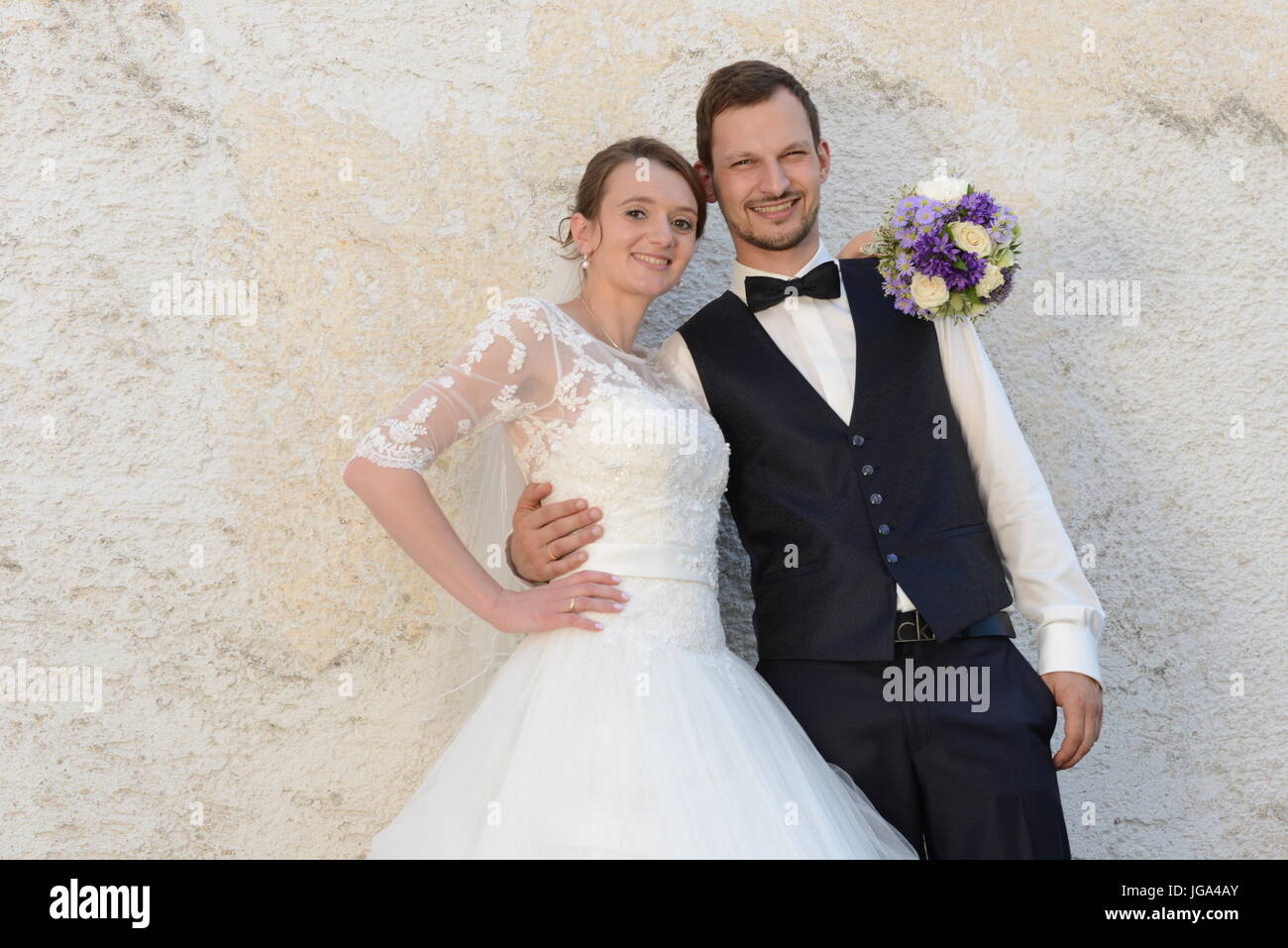 Happy young fresh married couple Stock Photo - Alamy