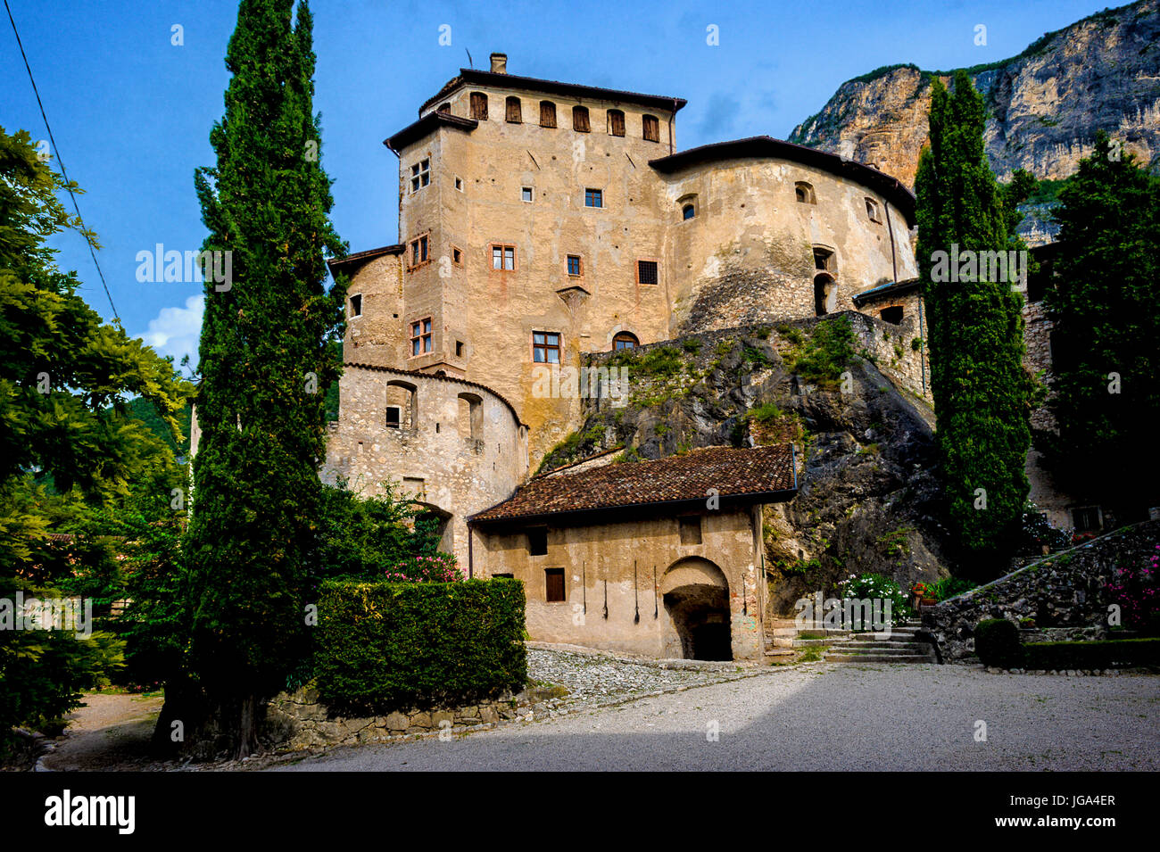 Italy Trentino Calliano Castel Pietra Big Court Stock Photo - Alamy