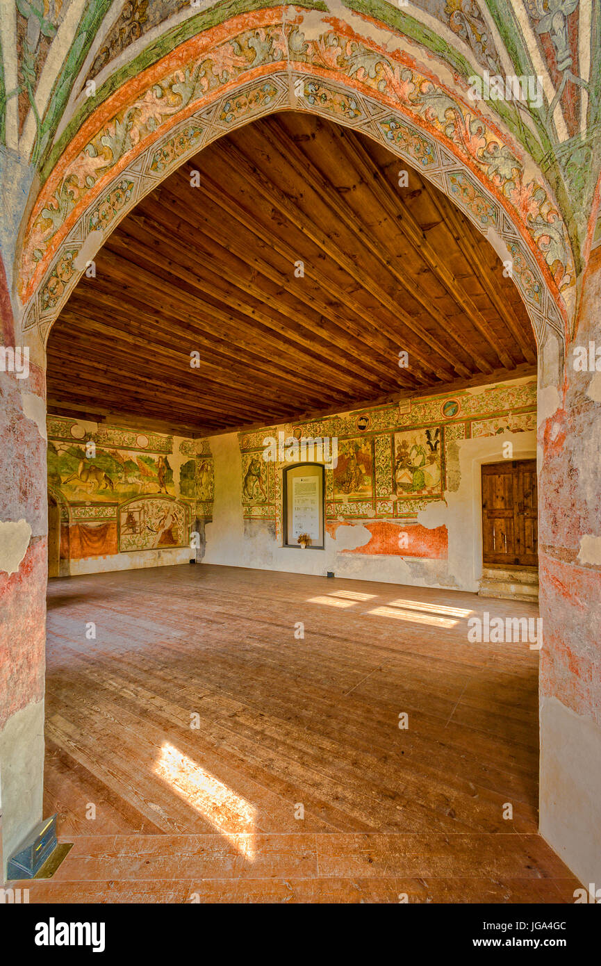 Italy Trentino Calliano Castel Pietra - room of the Judment Stock Photo ...