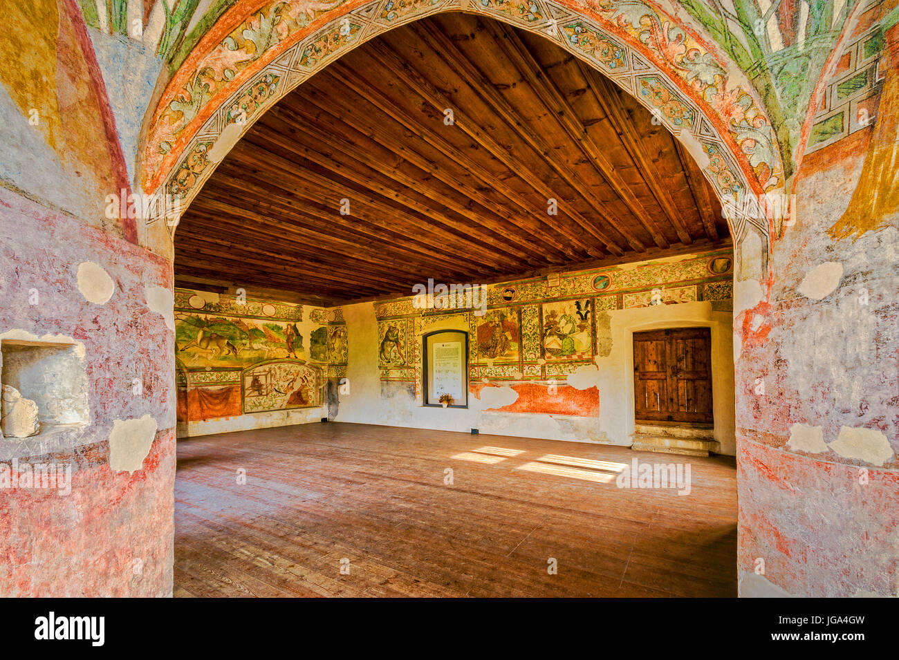 Italy Trentino Calliano Castel Pietra - room of the Judment Stock Photo ...