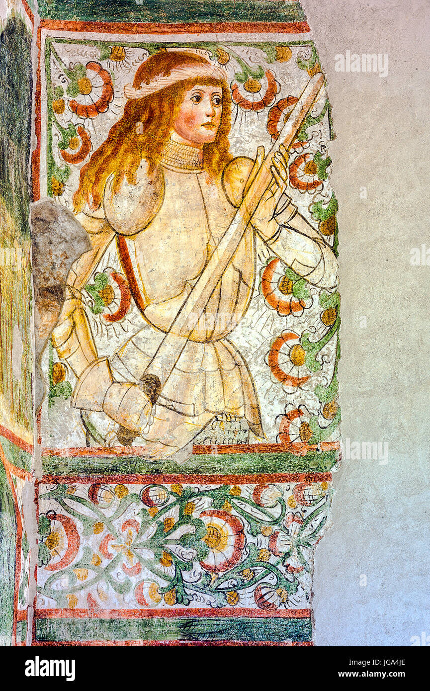 Italy Trentino Calliano Castel Pietra - room of the Judment - knight ...