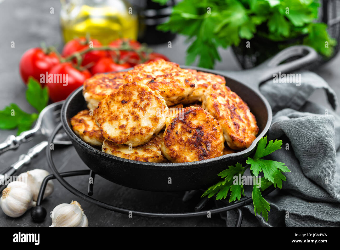 Chicken meat cutlets Stock Photo - Alamy