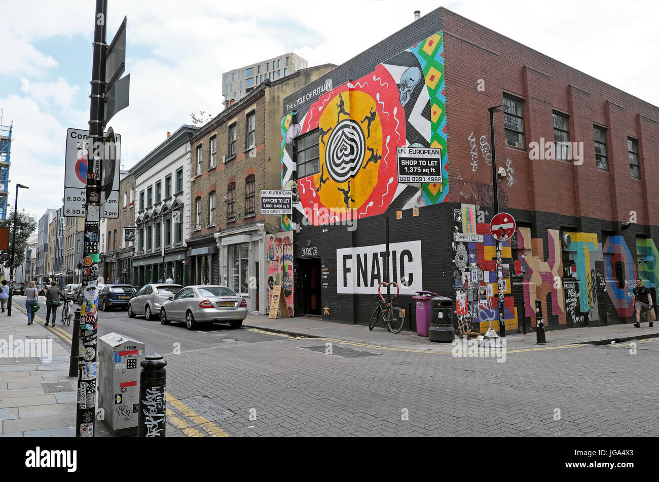 Cycle of Futility artwork mural by INSA on building in Redchurch Street ...
