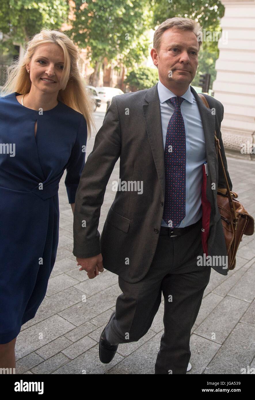 Conservative MP Craig Mackinlay, with his wife Kati Mackinlay, arrives ...