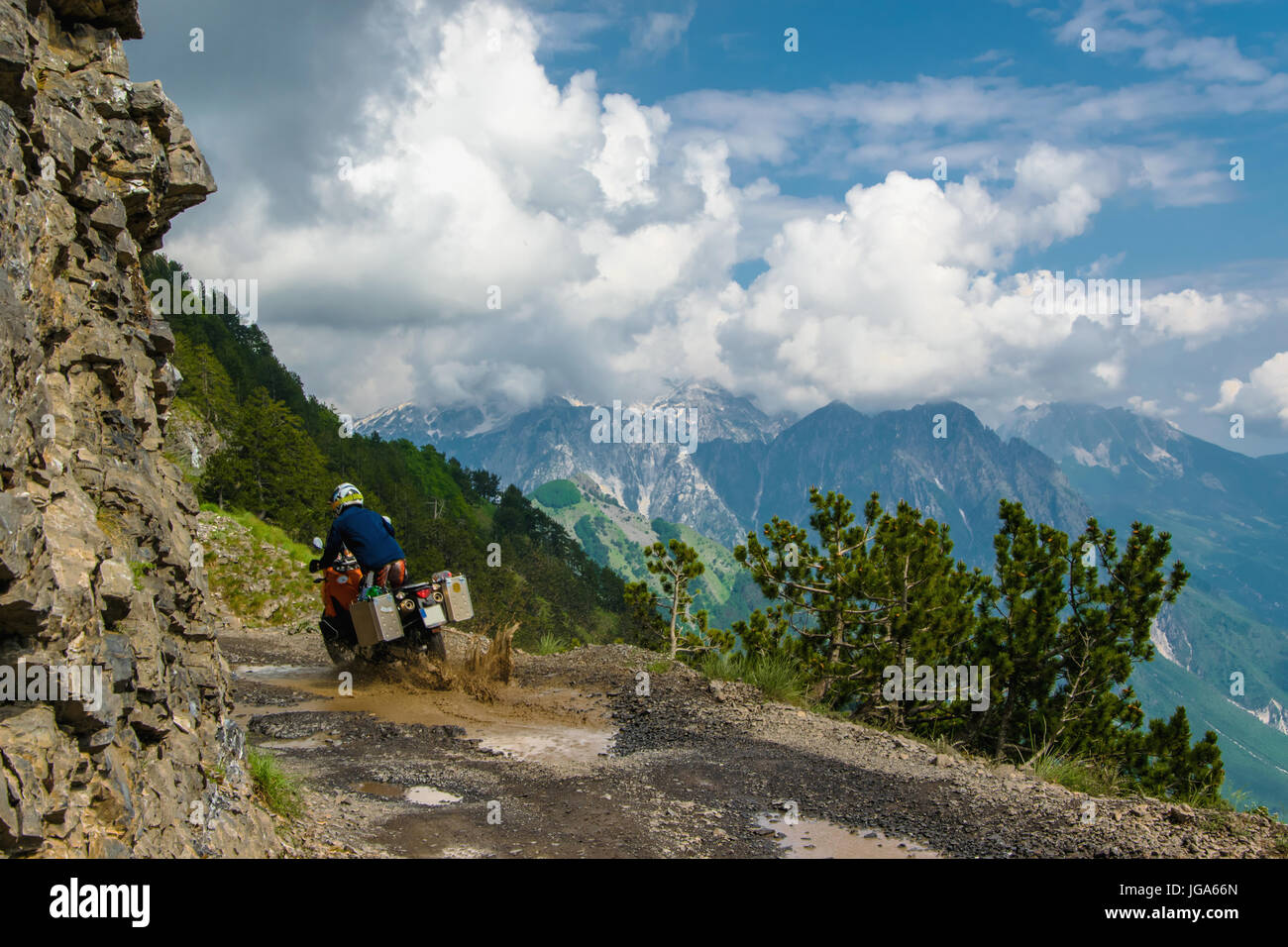 Motorcycle on the edge of the mountain hi-res stock photography and ...