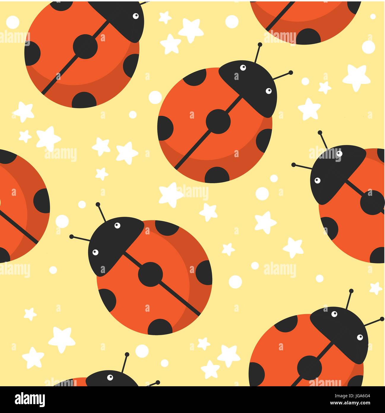 cute colorful cartoon ladybug seamless vector background Stock Vector ...
