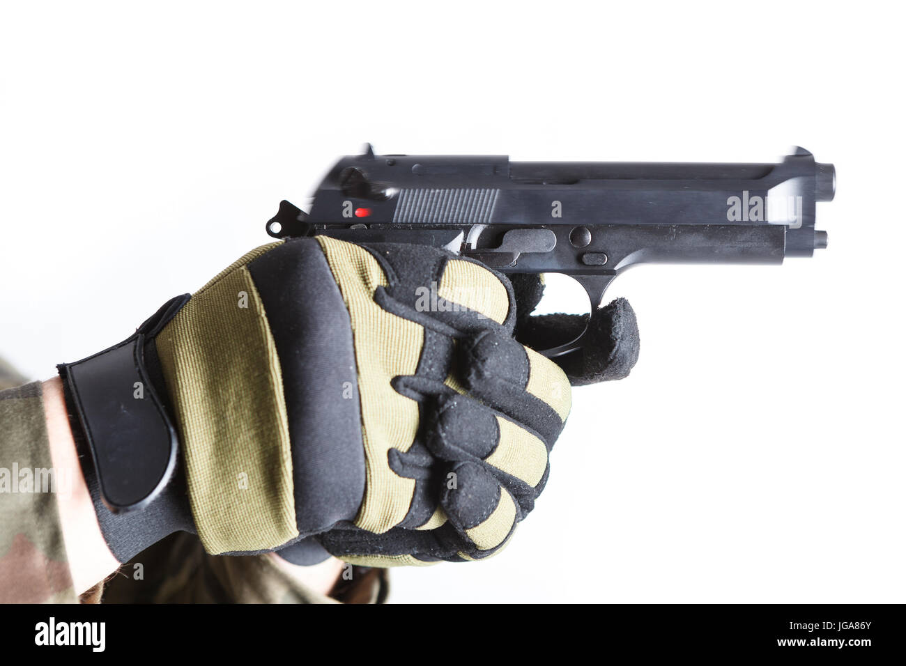 Person holding gun hi-res stock photography and images - Alamy