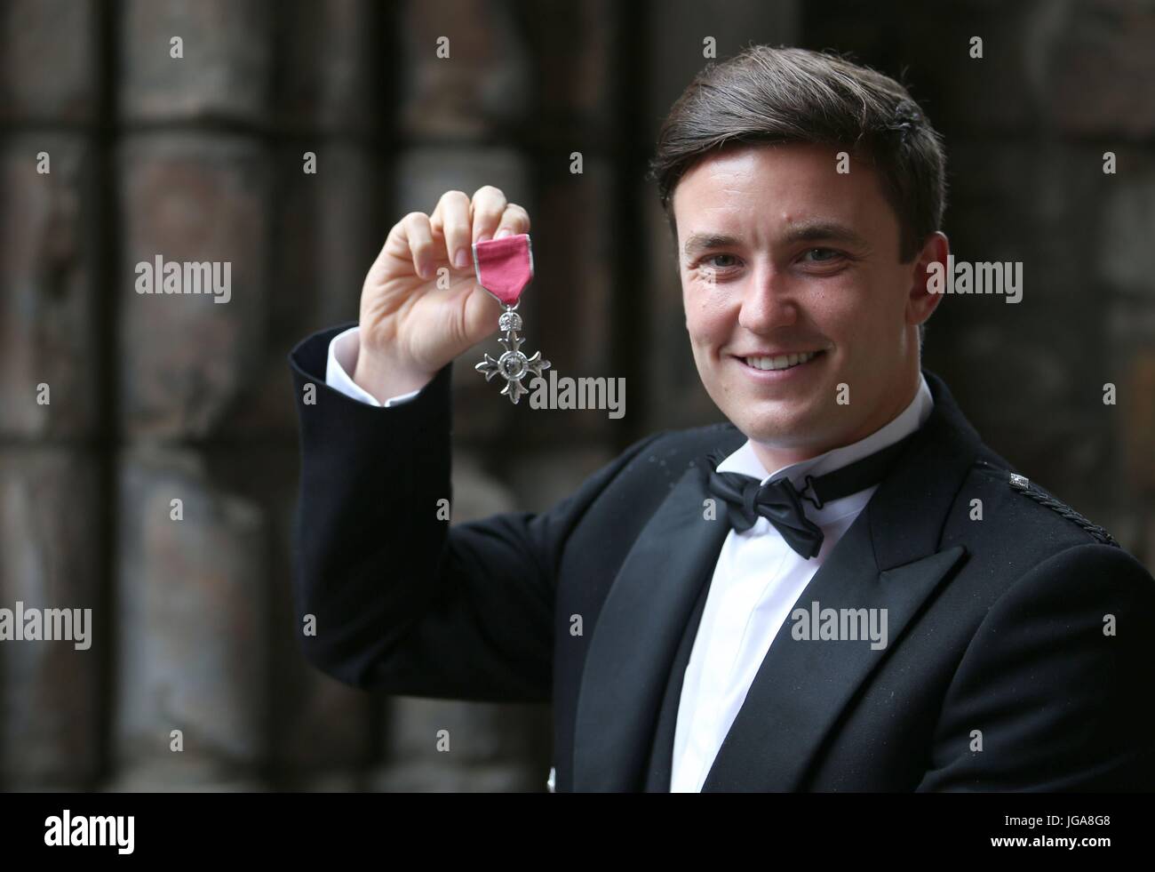 Wheelchair tennis player Gordon Reid after receiving his MBE for ...