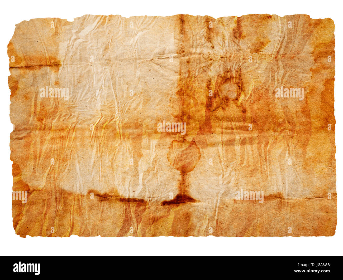 old wrinkled parchment isolated on white Stock Photo - Alamy
