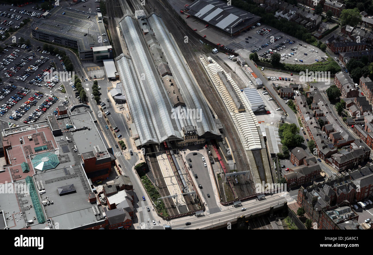 aerial view of Preston railway station, Lancashire, UK Stock Photo - Alamy