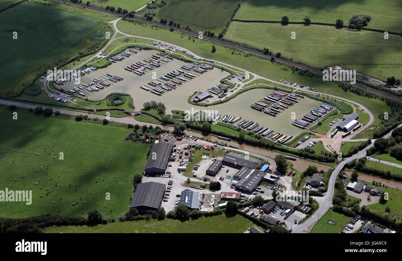aerial view of Tattenhall Marina, Chester, UK Stock Photo - Alamy