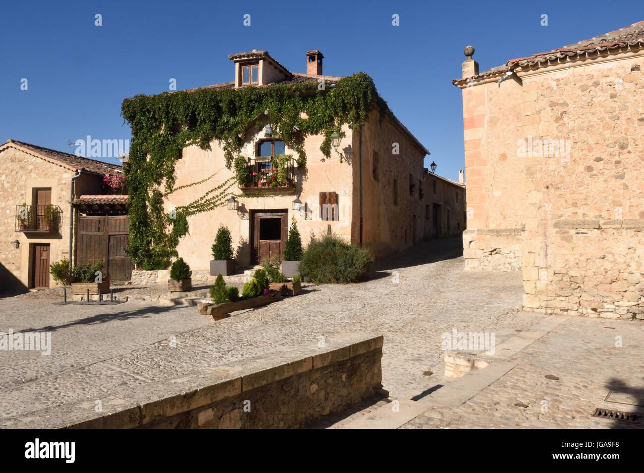 inside of medieval village of Pedraza, Segovia province, Castilla-Leon ...