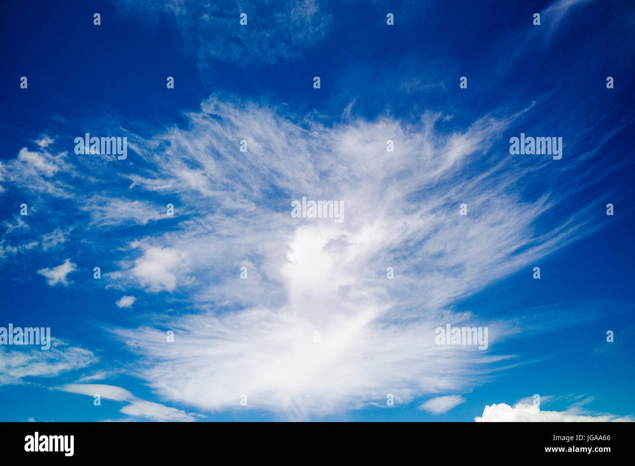 Fair weather high clouds against clear blue Colorado sky Stock Photo ...