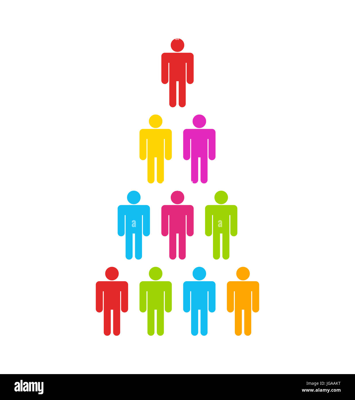 Illustration Team Colorful Simple Icons, Community Business People ...