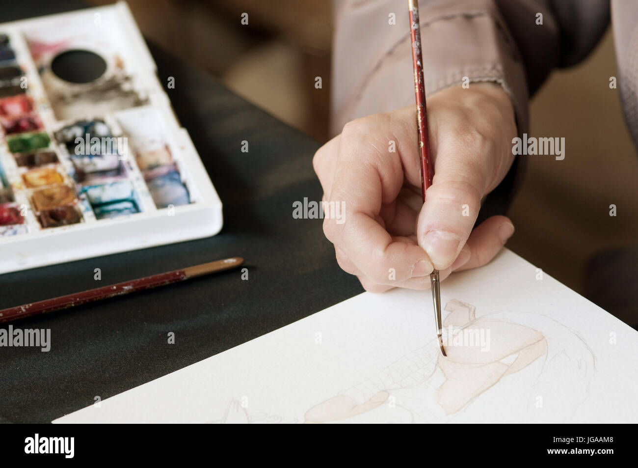 Female Cartoon Artist Stock Photo - Alamy